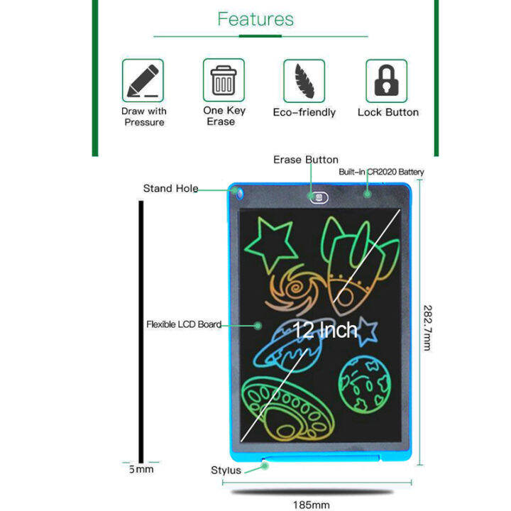 12 inch Smart Writing Board Drawing Tablet LCD Screen Writing Tablet ...