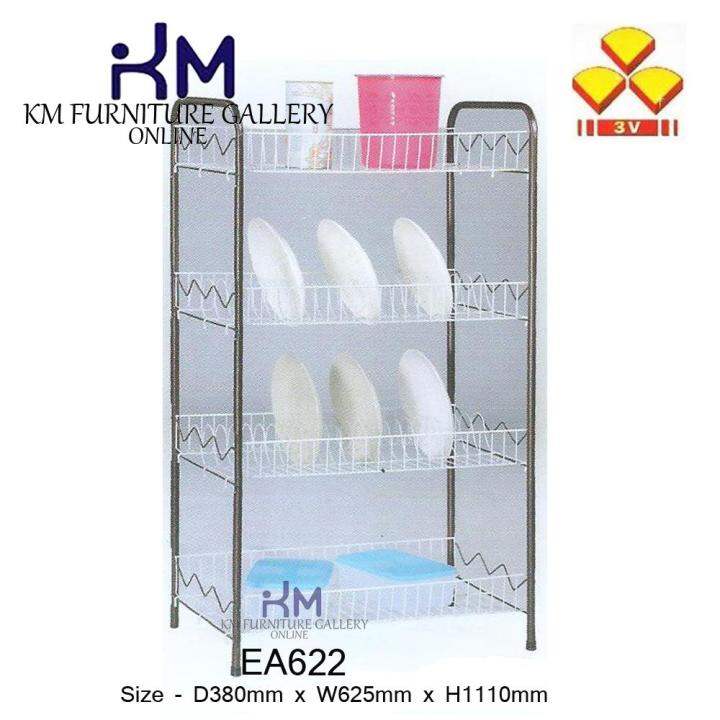 KM Furniture Gallery EA622 4 Tiers Epoxy Dish Rack/ Dish Drainer ...