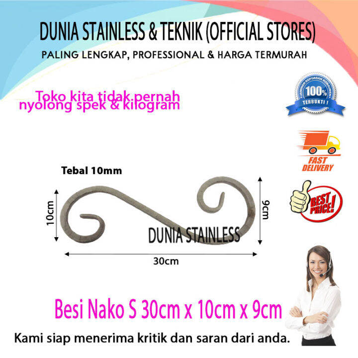 Besi Nako S 30cm x 10cm x 9cm (10mm) | Lazada Indonesia