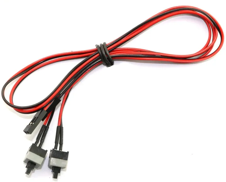 RuiLing 2-Pack 2 Pin PC Power Switch Cable Button ATX Desktop Computer ...