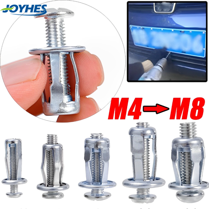 4Pcs M4 M5 M6 M8 Petal Rivet Lock Nuts with Screw Kit Fixed License ...
