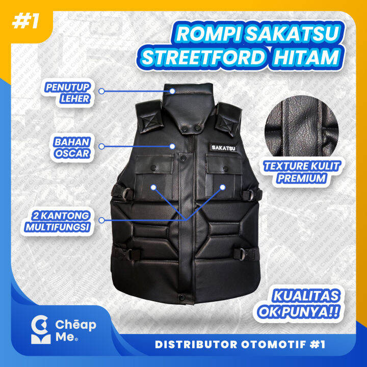 Rompi Motor Anti Angin Dan Air Merk SAKATSU HITAM / Pelindung Dada ...