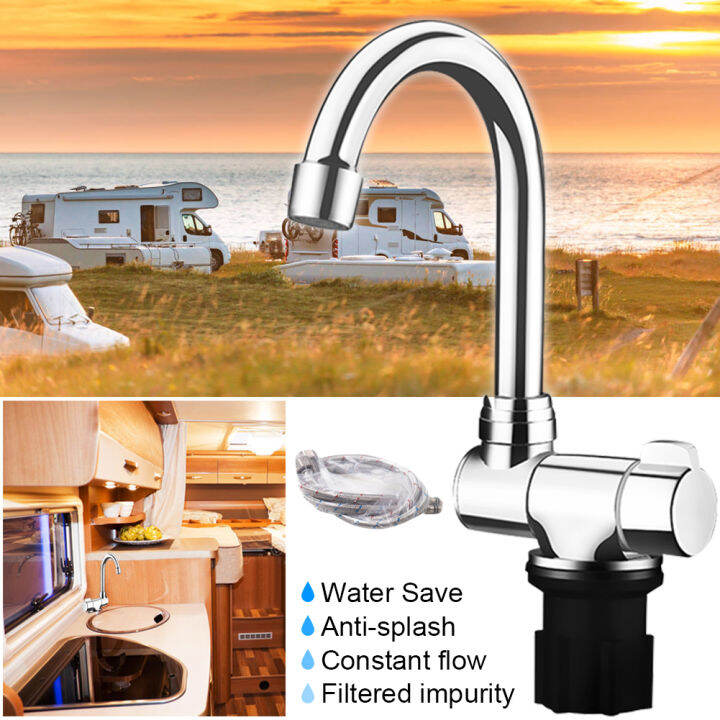360 Degrees RV Marine Cold Hot Tap Sink Water Kitchen Swivel Spout Wash ...