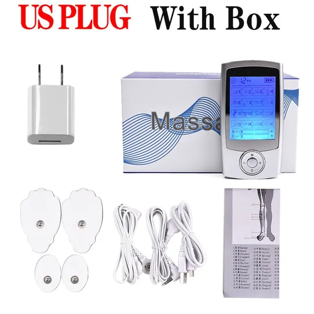Mini TENS Machine Dual Channel Output EMS Pain Relief Nerve Muscle ...