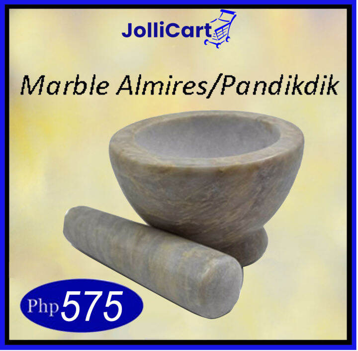 JolliCart Real Marble Almires/ Mortar & Pestle Medium (4 " diameter x 3 ...
