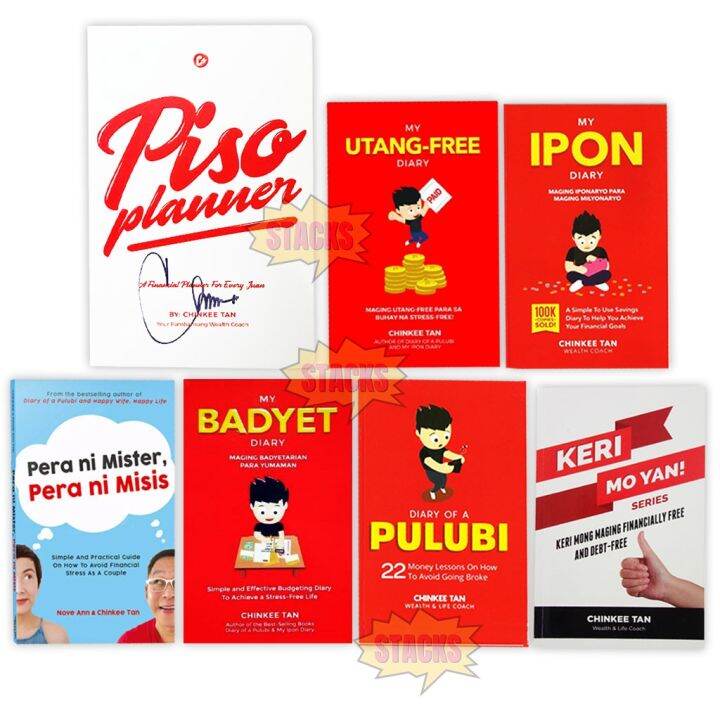 PISO 7in1 Set Planner with 6 FREE BOOKS diary utang ipon badyet pulubi keri mo yan BY Chinkee ...