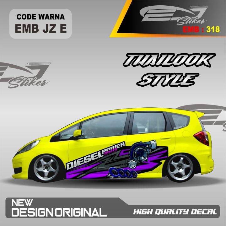DECAL SEMUA JENIS MOBIL DESAIN THAILOOK STYLE-STIKER DECAL SISI MOBIL ...