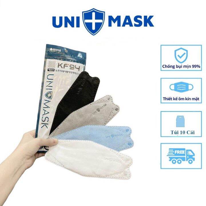 [Combo 100 chiếc] Khẩu trang KF94 UNI MASK 4 lớp kháng khuẩn, kiểu dáng ...
