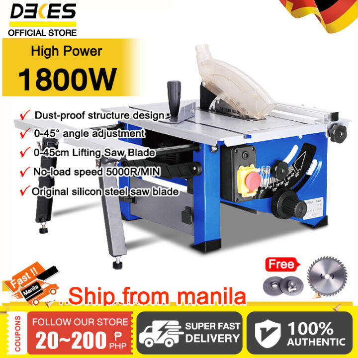 DEKES Professional Table Saw Machine 8" 250mm 1800W with VARIANTS ...