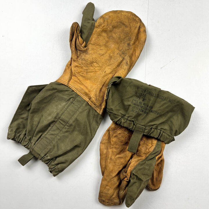 ถุงมือทหาร US 1คู่ ถุงมือทริกเกอร์ M-1965 Leather Trigger Finger Cold ...