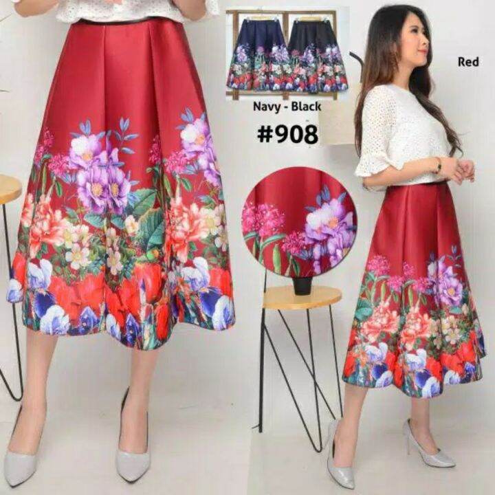 rok scuba motif bunga | Lazada Indonesia