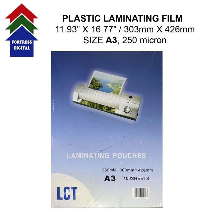 LCT LAMINATING POUCH FILM 303 x 426 mm A3 SIZE 250 microns mic 100 sets | Lazada PH