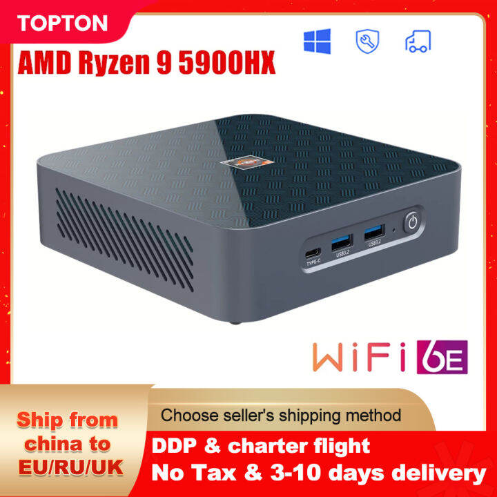 Free shipping Topton AMD Mini Gaming PC Ryzen 9 5900HX 7 5800H 2*DDR4 ...