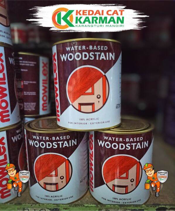 MOWILEX WOODSTAIN CAT PELAPIS KAYU PREMIUM 1L - WOOD STAIN PEWARNA KAYU ...