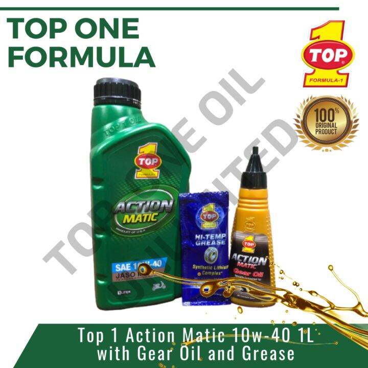 Top 1 Action Matic Bundle - SAE10W-40 JASO MB Liter with Gear Oil and ...