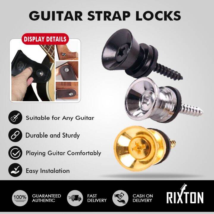 2 Pcs Guitar Strap Buttons Strap Locks Straplocks for Electric Guitar ...