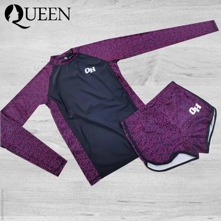 hot sale 【Queen】Swim Suit for Women Rush Guard Terno Hot Beach Wear Set ...