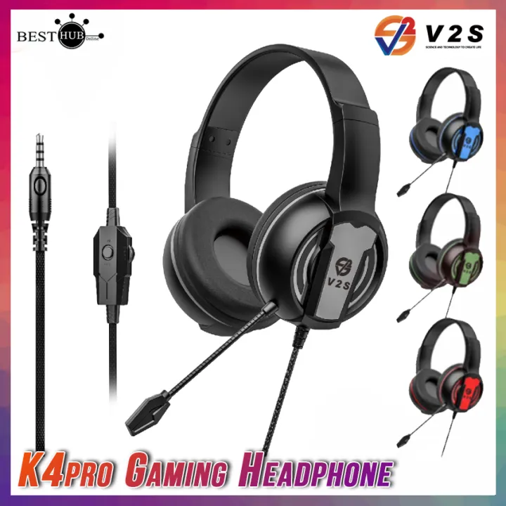 V2S K4pro Gaming Headphone Wired Stereo Gaming Headset Volume Control ...