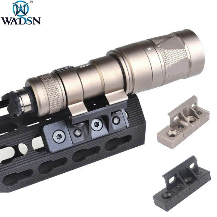 WADSN ยุทธวิธีอาวุธไฟฉายเมา M-Lok Keymod รถไฟชดเชยฐานสำหรับ Surfir M600 ...