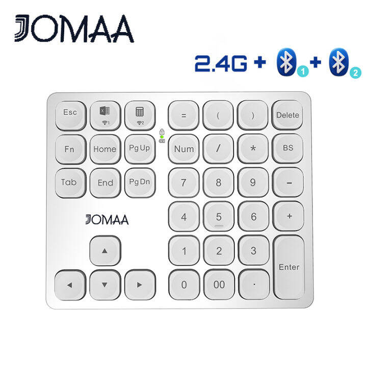 JOMAA Numeric keyboard Wireless Numeric Keypad Rechargeable 35Keys ...
