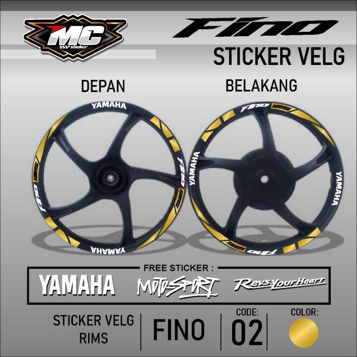 Sticker Cutting Velg List Roda Motor Yamaha FINO- Aksesoris Motor ...