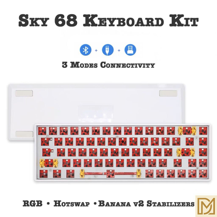 Sky 68 Keyboard Kit 65% Barebone RGB 3 Modes Bluetooth Wireless ...