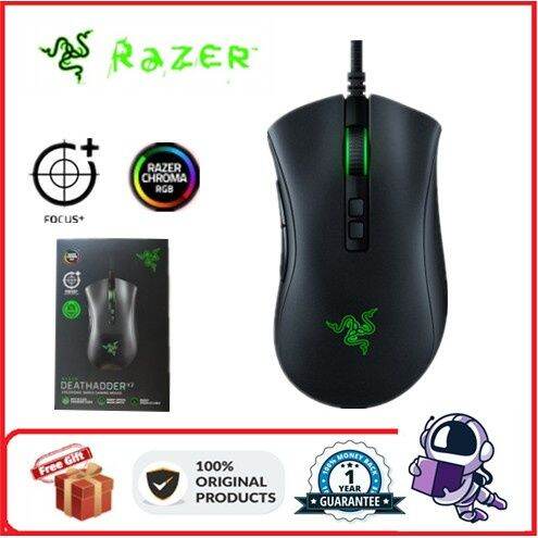 ~ Razer DeathAdder V2 Wired Gaming Mouse RGB Ergonomic Gaming Mouse ...