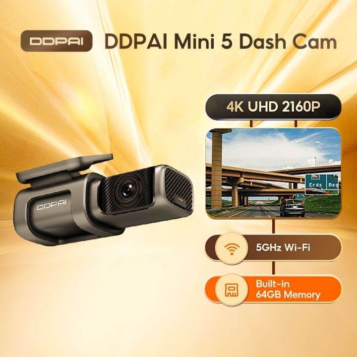 DDPAI Mini 5 DashCam 4K 2160P UHD Built-in 64GB GPS 5G WIFI 24 Hours ...