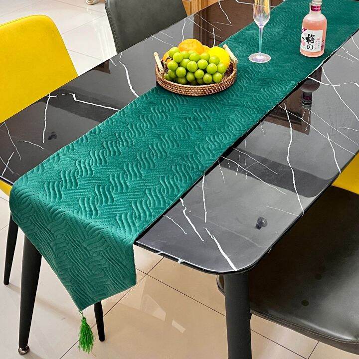 Table Runner 4,6,8,10 seater Velvet Fabric Cotton Cloth Minimalistic ...
