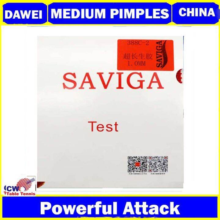 DAWEI Saviga 388C-2 Medium Long Pips OX - Rubber Bet Pingpong Bat Table Tennis Semi Long Spots ...