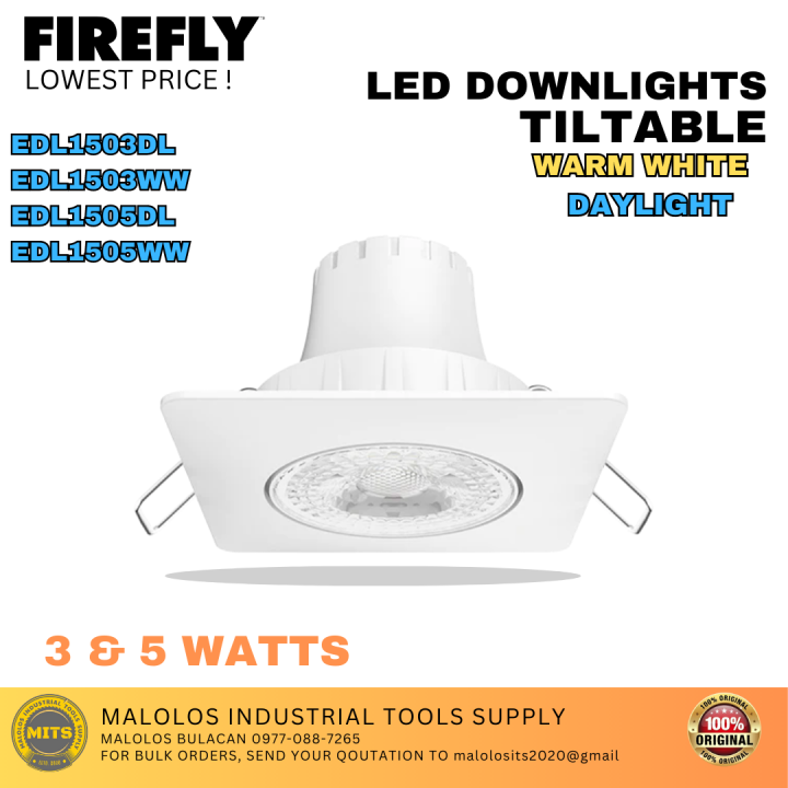 FIREFLY 3.5" Recessed Type Tiltable Downlight 5W Daylight EDL1505DL ...