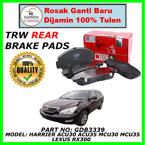 Toyota Harrier ACU30 ACU35 MCU30 MCU35 Lexus RX300 TRW Rear Disc Brake ...