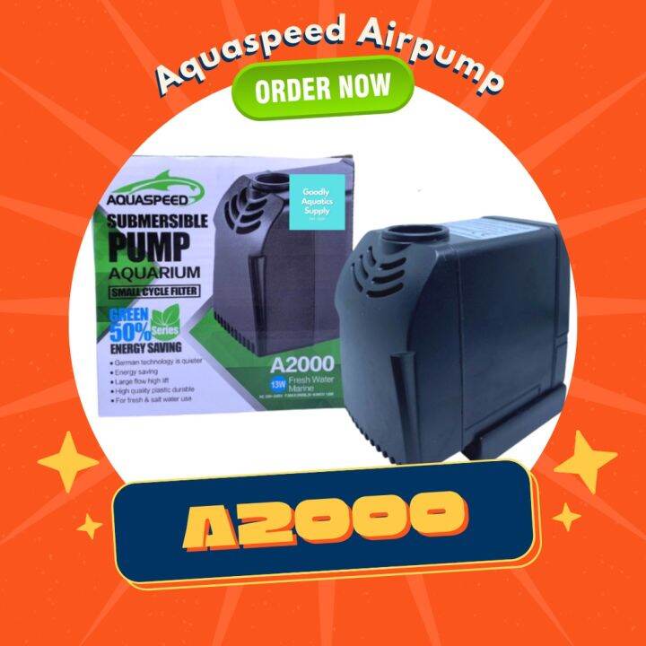 【COD】 Aquaspeed Submersible Pump A2000 Aquarium Small Cycle Filter 13 ...