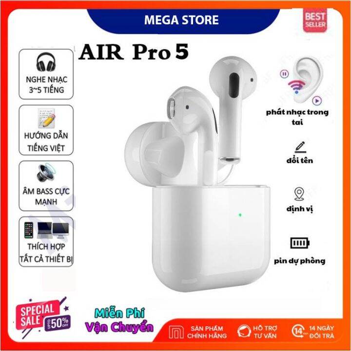 Tai Nghe Bluetooth Pro 5 - Thiết Kế Tinh Tế - Đẳng Cấp - Xịn Xò - Bảo ...