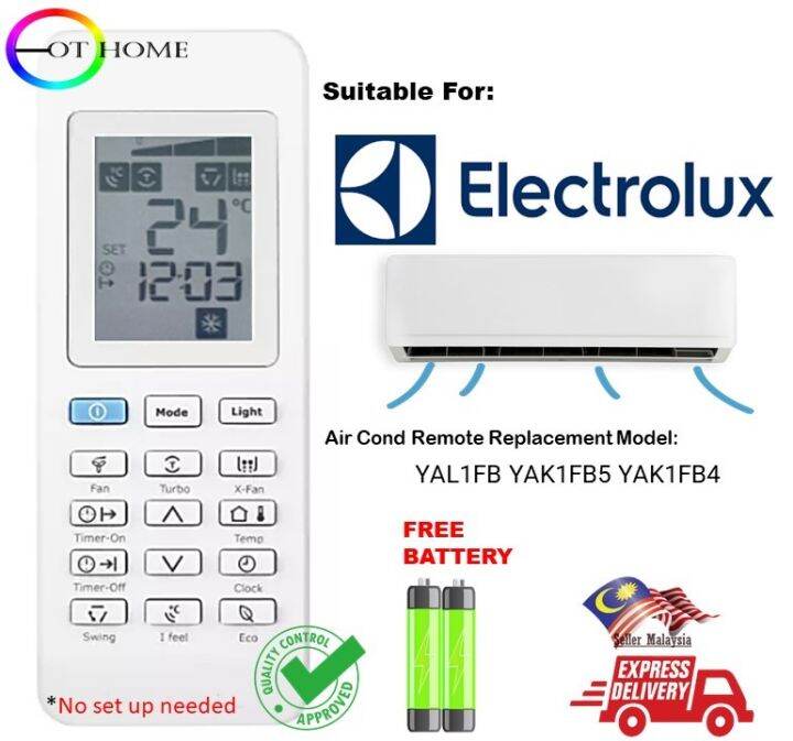 ELECTROLUX Aircond Air conditioner Remote Control YAL1FB YAK1FB5 ...