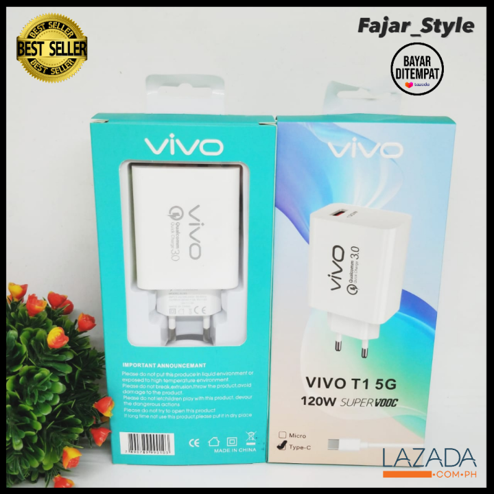 Charger Vivo 120watt Fast Charger Terbaru Vivo T1 5G Super VOOC Fast ...