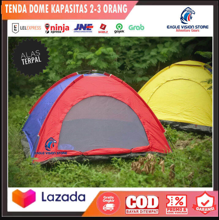 Tenda Camping 2 4 6 Orang Dewasa dan Anak2 HYU Alas Terpal Anti Air ...