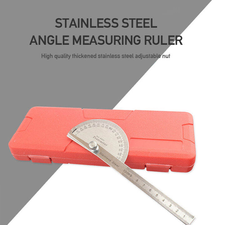 Stainless Steel Protractor Ruler Angle Gauge Arc Semicircle Ruler 180 ...