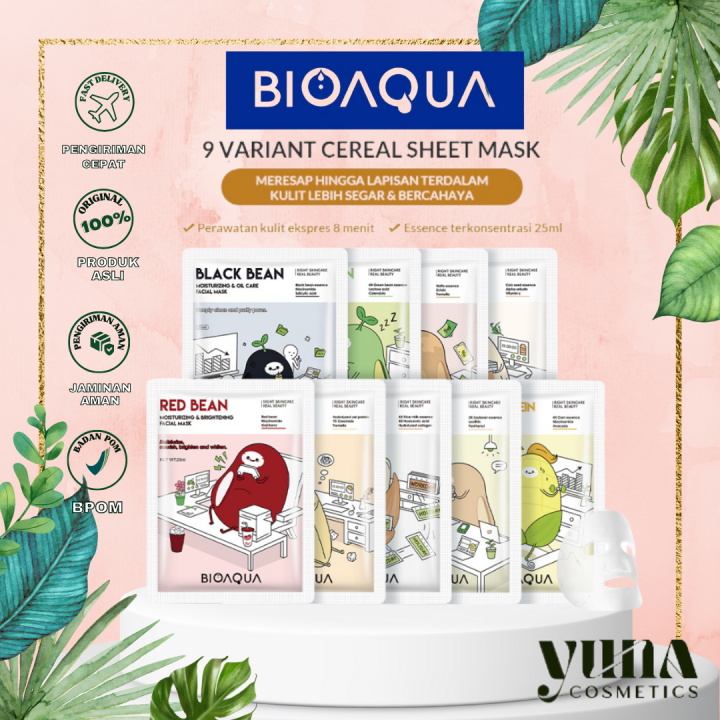 BIOAQUA MASKER WAJAH CEREAL & BIJI BUAH | FACE MASK | 25ml | Oat ...