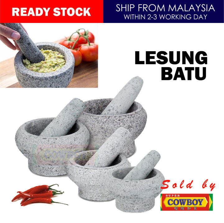 Stone Mortar and Pestle Lesung Batu Guacamole Salsa Maker Batu Lesung ...
