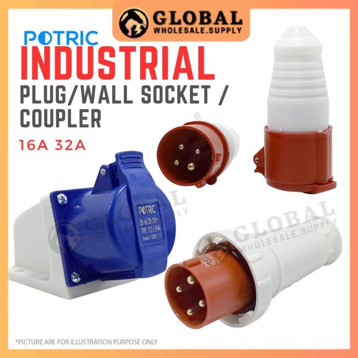 WHITE Industrial Plug Connector 3 Pin 4 Pin 5 Pin16A / 32A IP44 Dust‑Proof Waterproof Industrial ...