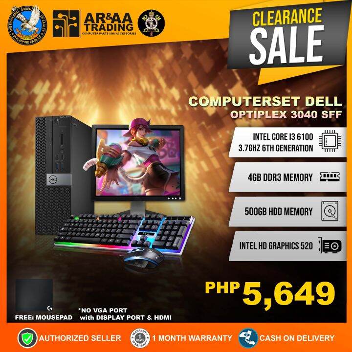Computer Set Package Dell Optiplex 3040 SFF Intel Core I3 6100 3.7ghz ...