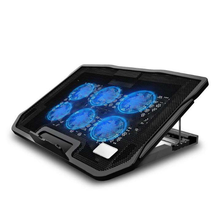 FIREWOLF 6 Fan Laptop Stand Cooling Pad Low Noise with Two USB Port NCP ...