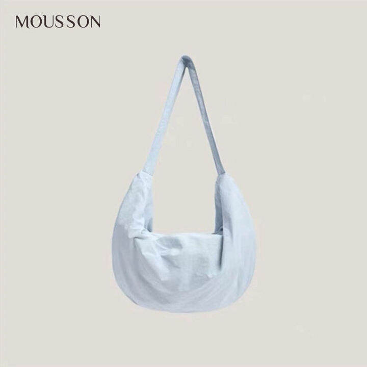 MOUSSON มูสสันผ้าไนลอนความจุมากกระเป๋าทรงเกี๊ยวกระเป๋าผู้หญิงถุงผ้า ...