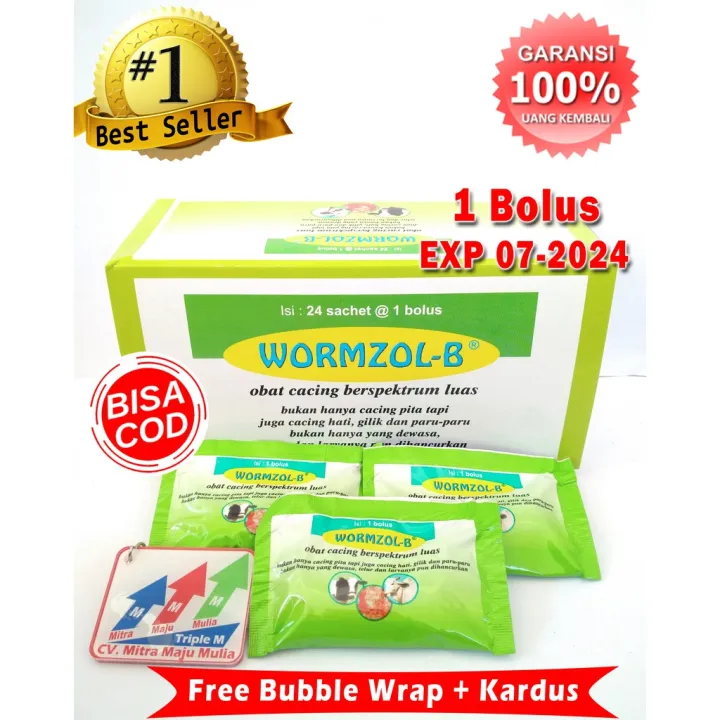 WORMZOL B 1 BOLUS SACHET - Obat Cacing Cacingan Sapi Kerbau Kuda Kurus ...