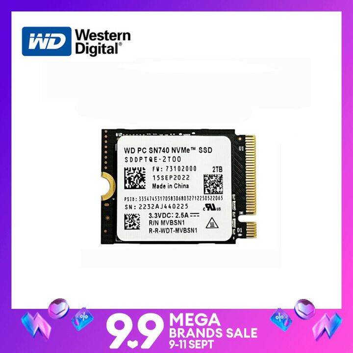 WD PC SN740 2TB M.2 2230 SSD NVMe PCIe4x4 for Steam Deck ASUS ROG Flow ...