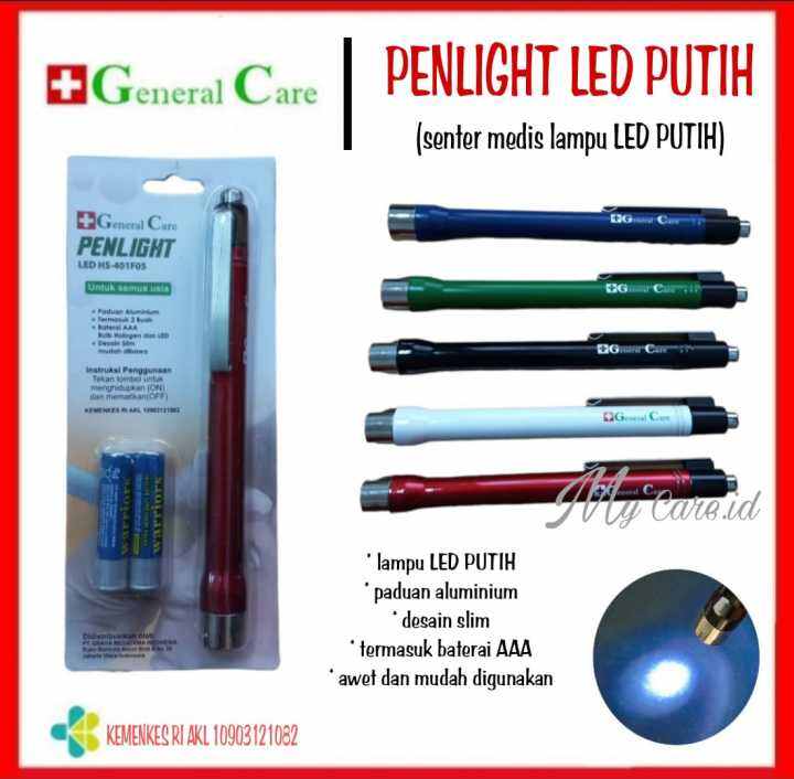 LED PUTIH PENLIGHT General Care / Senter Medis Lampu PUTIH / Pen Light ...