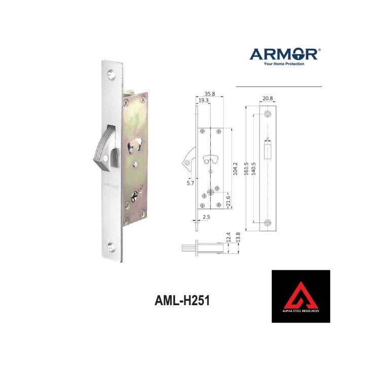 ARMOR AML-H251 Single Mortise Hook Lock | Lazada