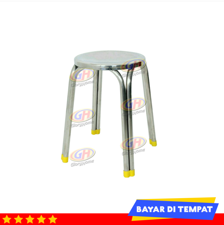 Bangku Pendek Kursi Stainless Steel 30 cm Tempat Duduk Santai Tanpa ...