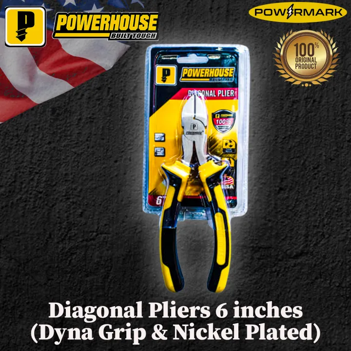 POWERHOUSE Diagonal Pliers 6 inches (Dyna Grip & Nickel Plated ...